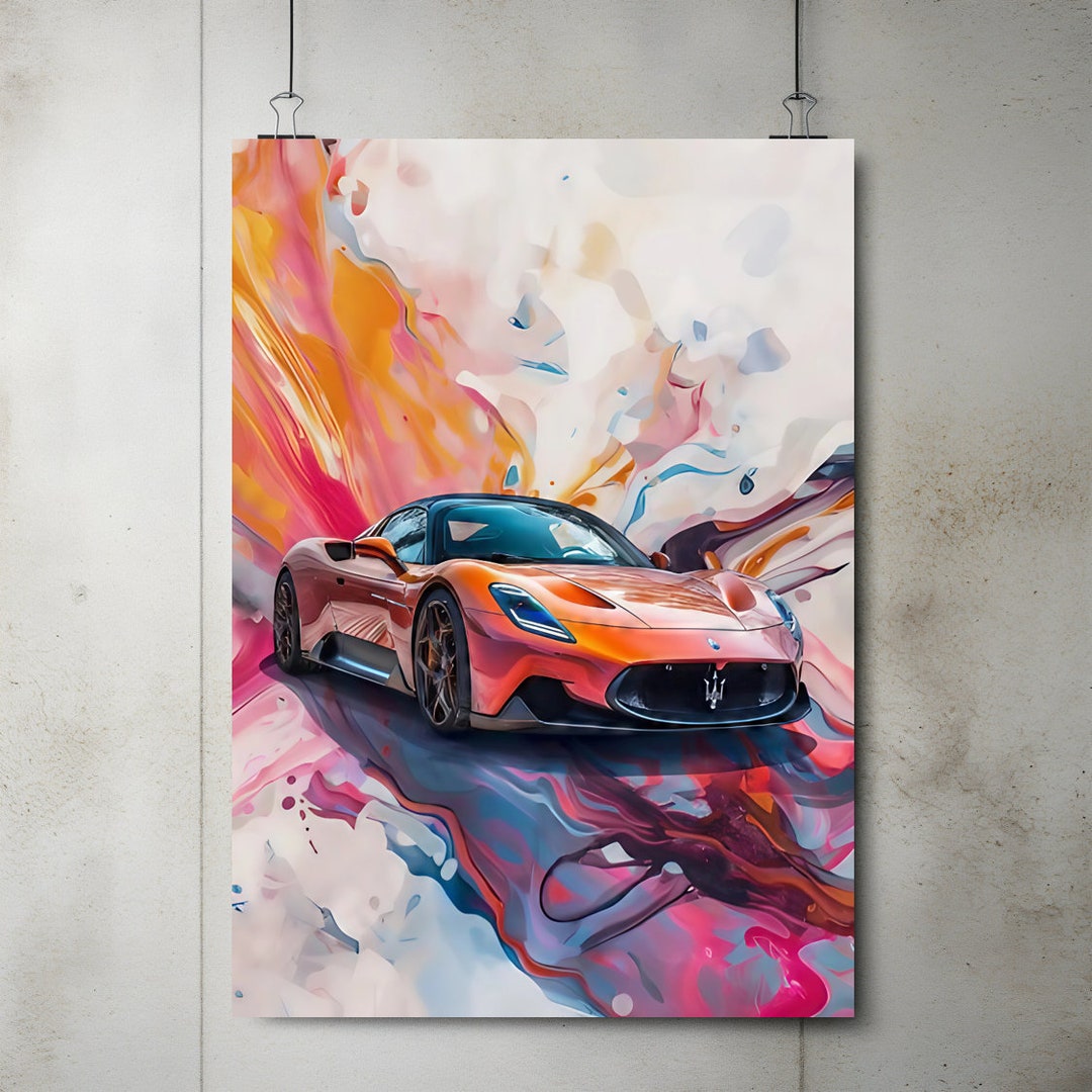 Set of 9 Car Posters Automotive Home Wall Art Decorative Prints Digital ...