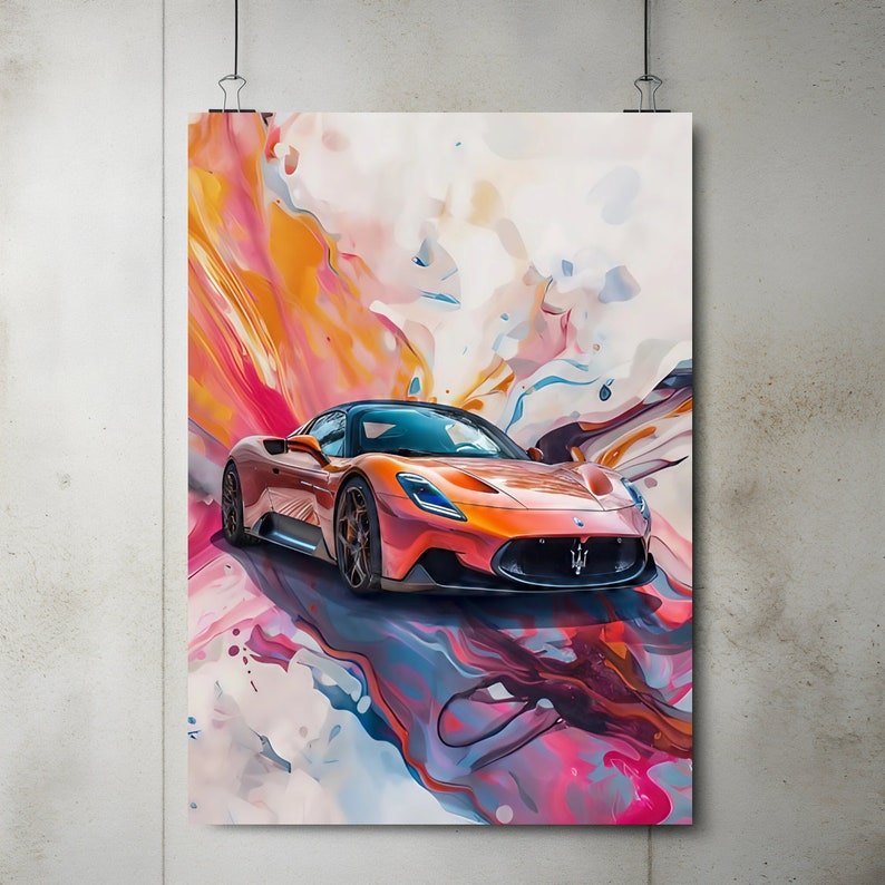 Set of 9 Car Posters Automotive Home Wall Art Decorative Prints Digital ...