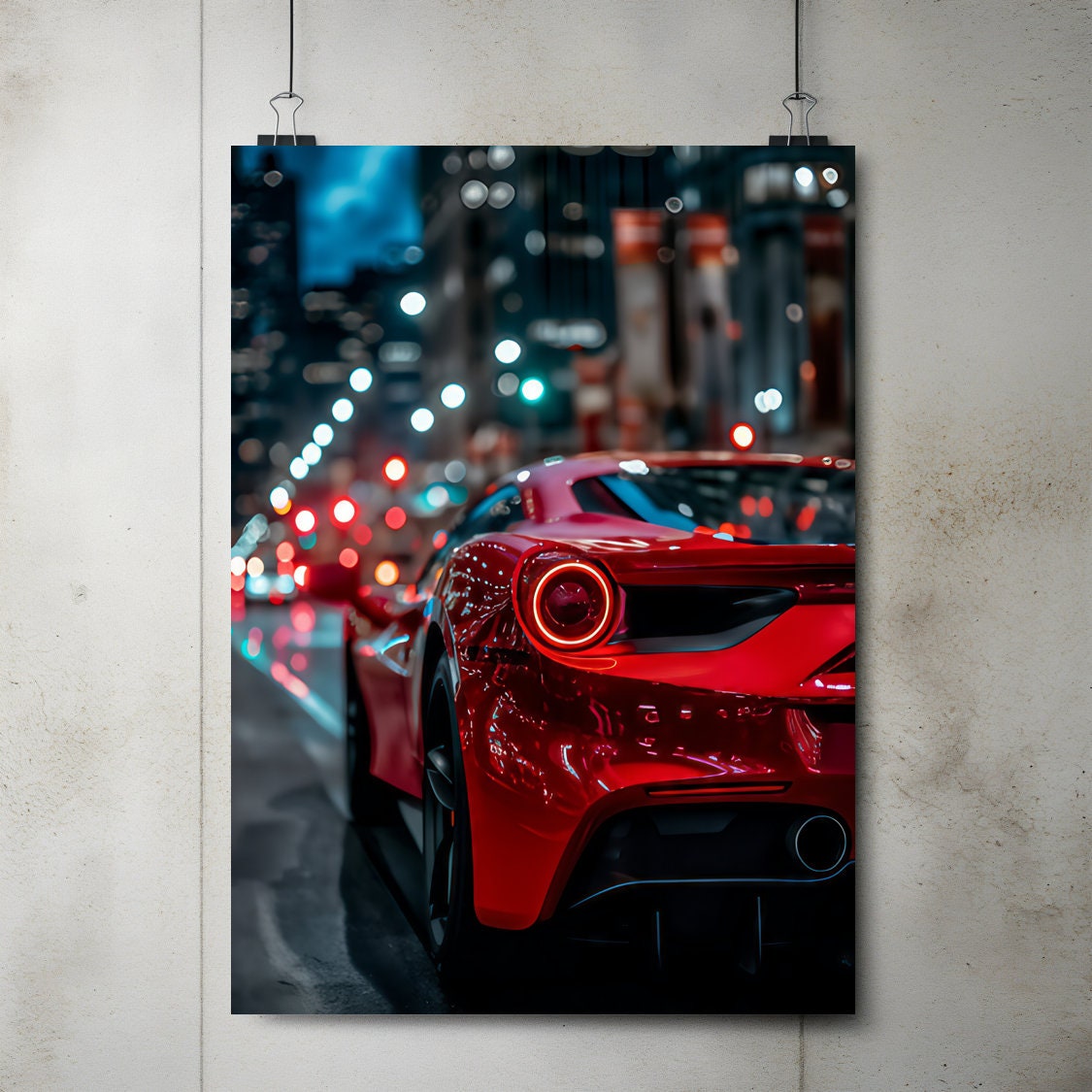 Set of 6 Car Posters Automotive Home Wall Art Decorative Prints Digital ...