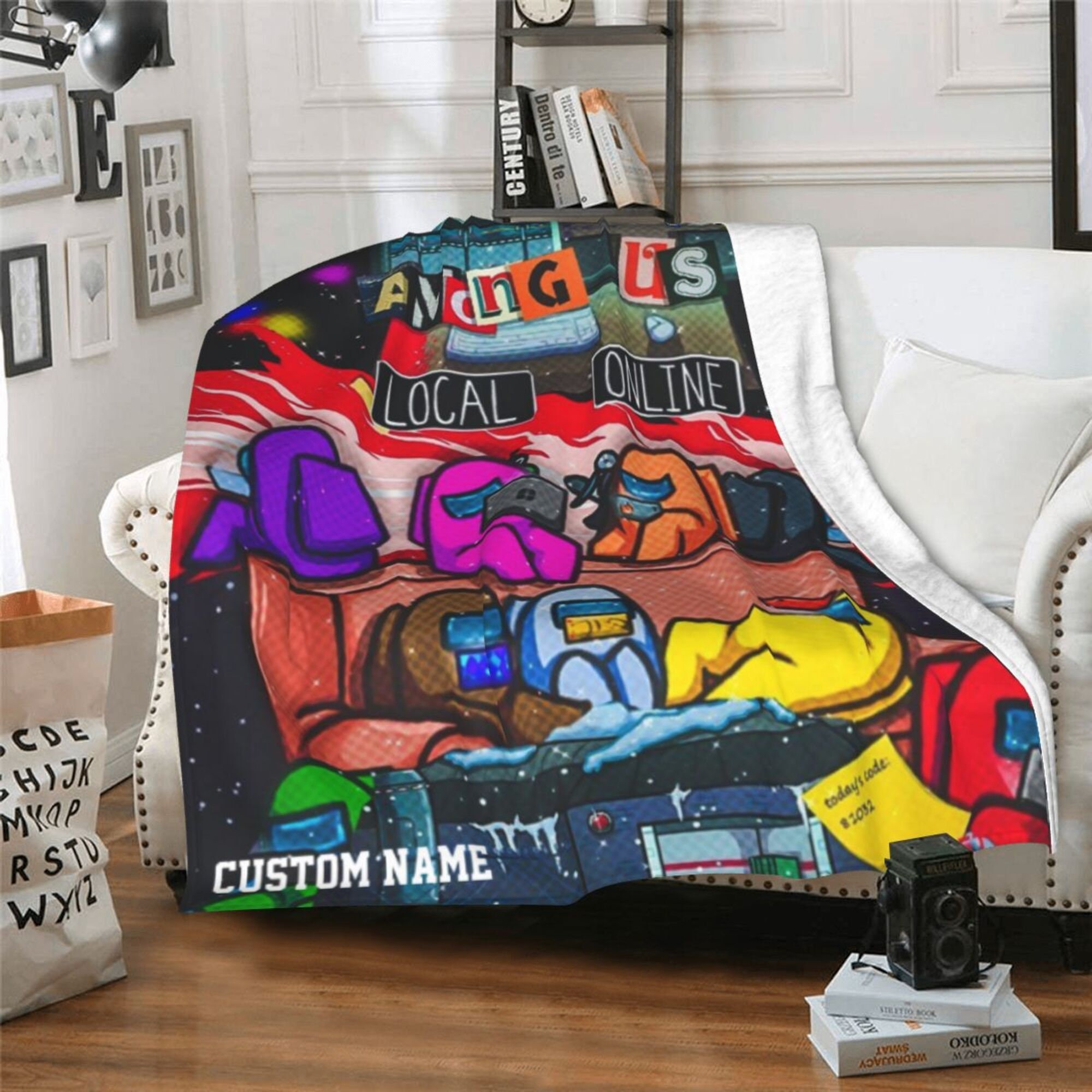 Among Us Blanket Custom Name Blanket Personalized Tapestry Birthday ...