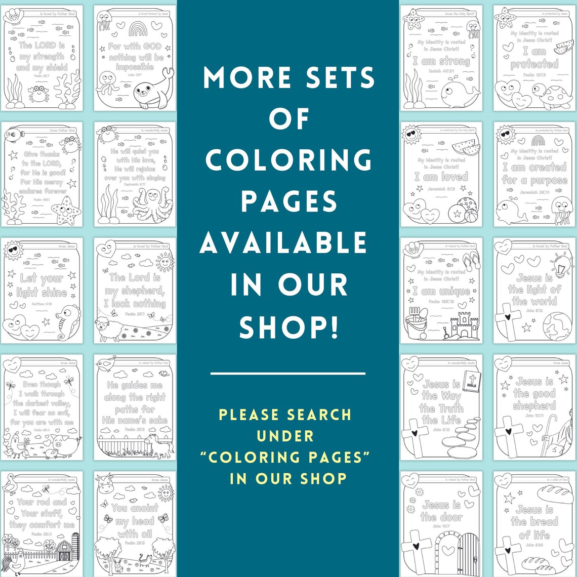 Printable Bible Verse Coloring Pages for Children, Homeschool & Church ...