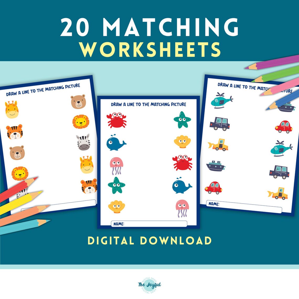 Printable Matching Worksheets, Match the Picture, Preschool and ...