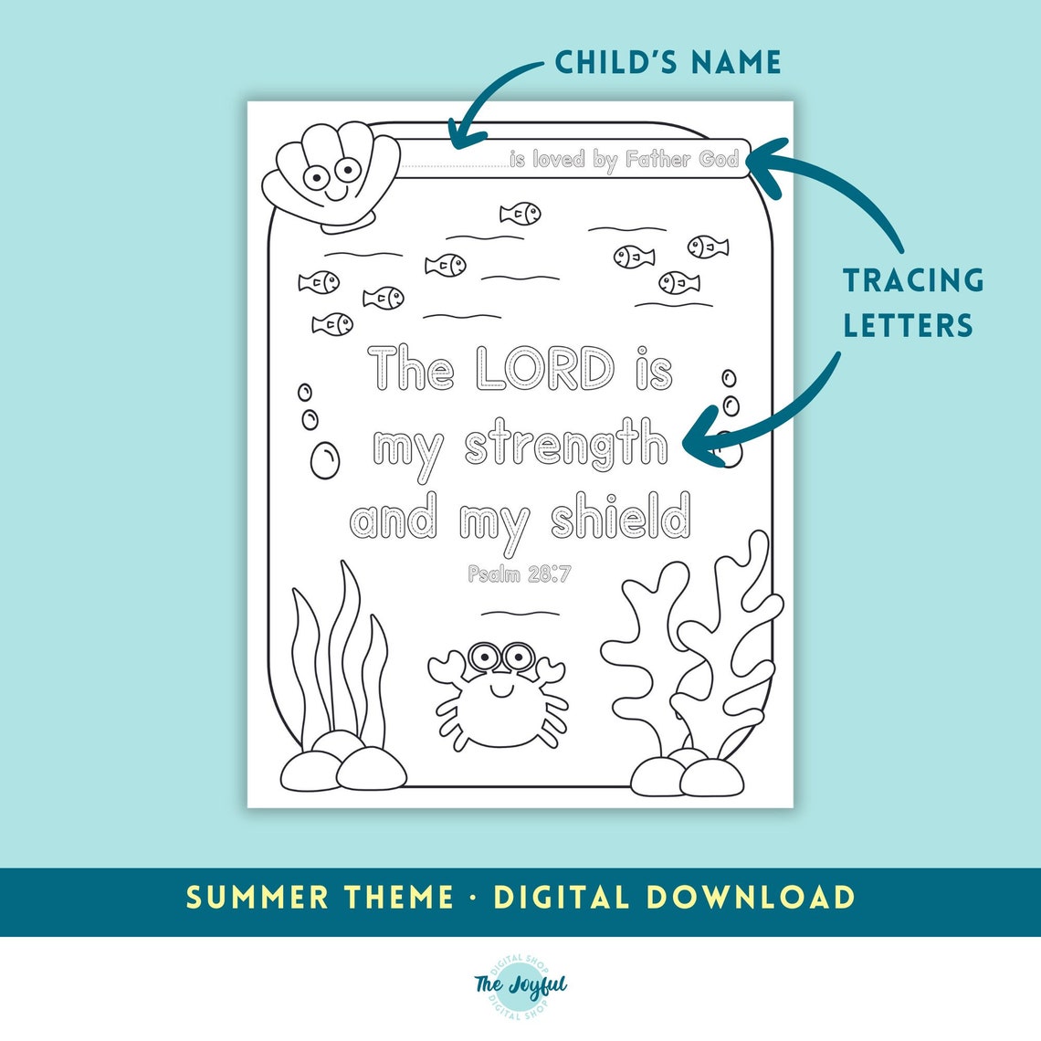 Printable Bible Verse Coloring Pages for Children, Homeschool & Church ...