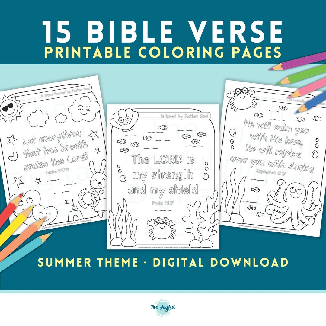 Printable Bible Verse Coloring Pages for Children, Homeschool & Church ...