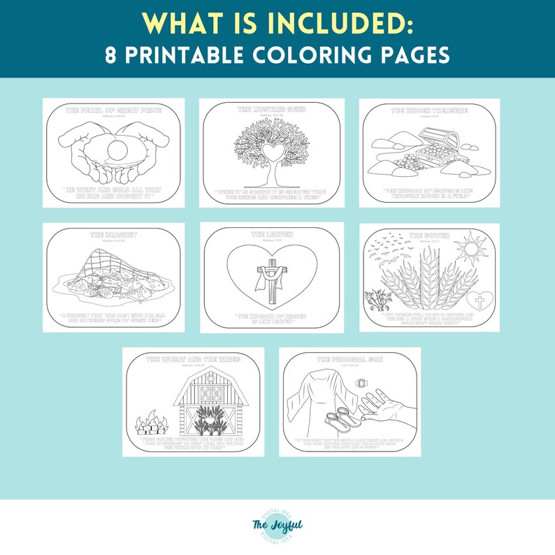 Printable New Testament Parables of Jesus, Children Coloring Pages ...