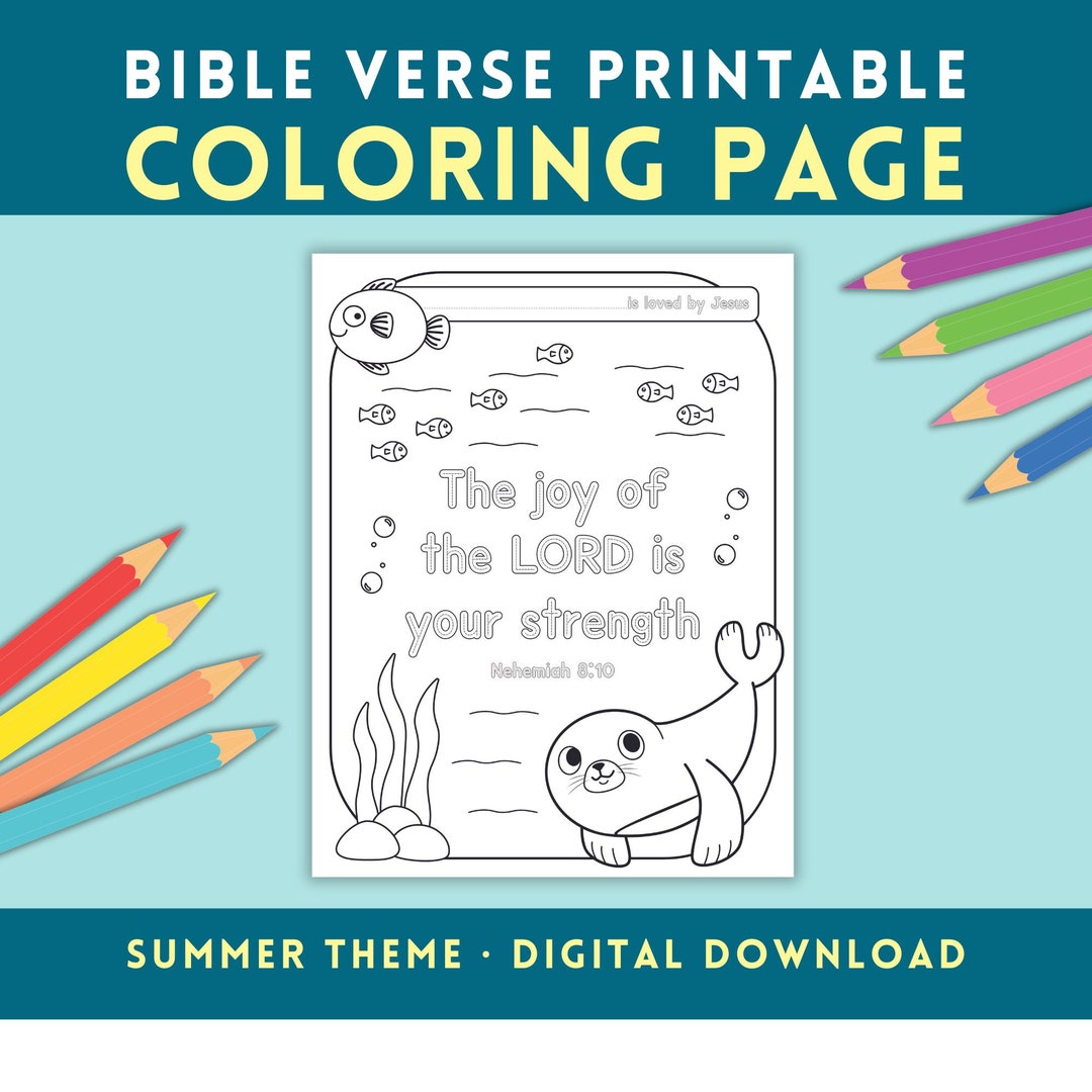 Printable Bible Verse Coloring Page for Children, Homeschool & Church ...