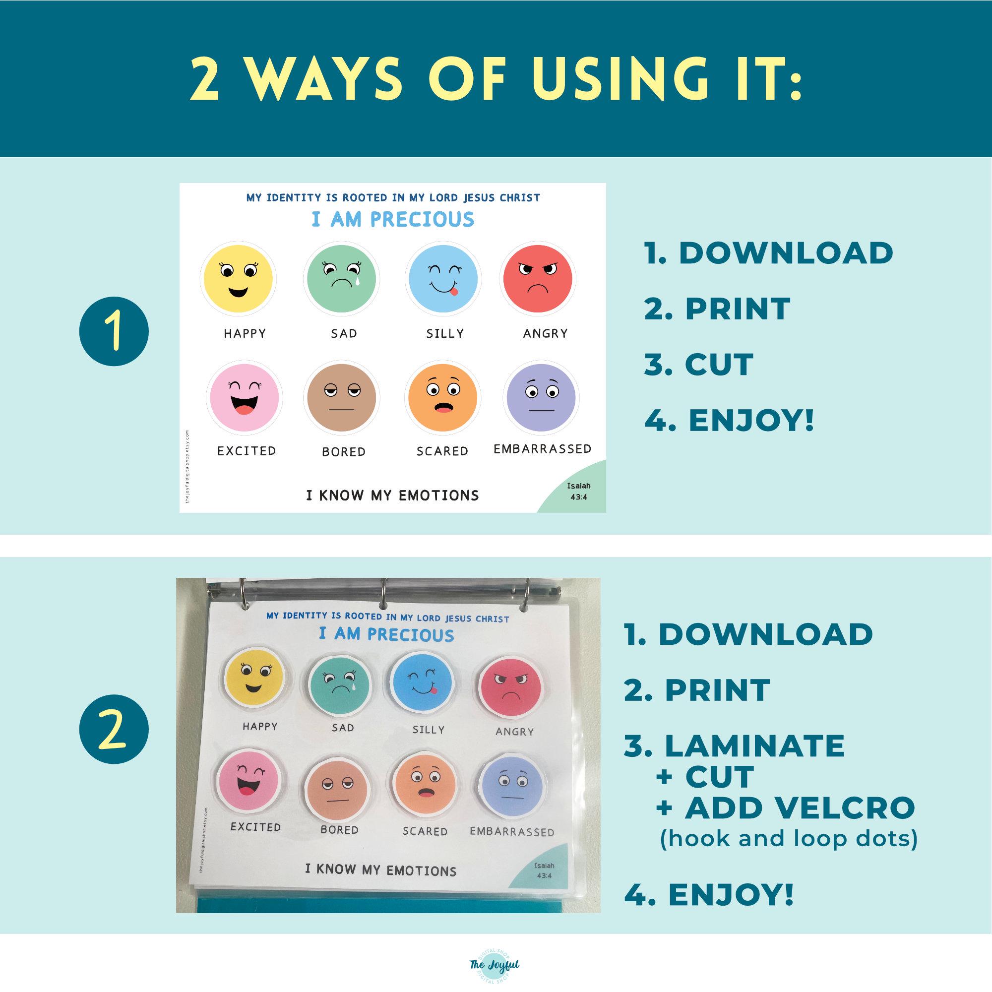 Printable Emotions Matching Busy Book for Kids, Toddler & Preschool ...