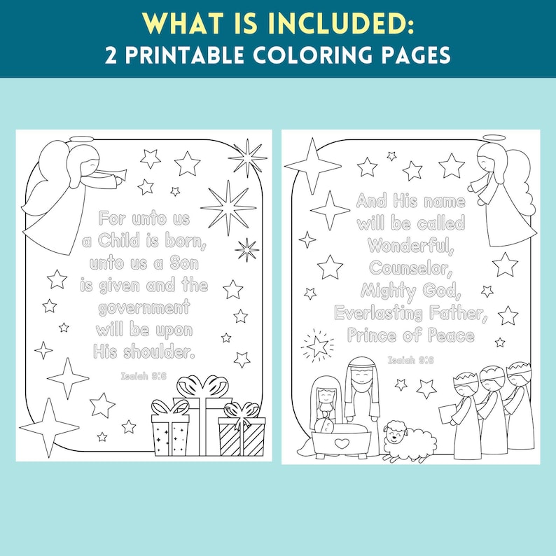 Christmas Nativity Printable Bible Verse Coloring Pages for Children ...