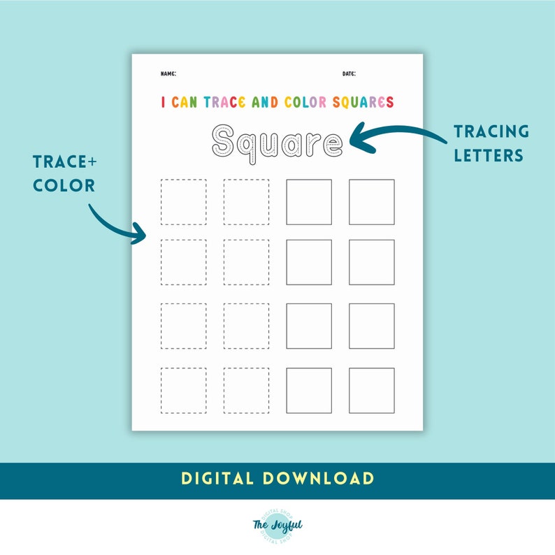 Printable Preschool Basic Shapes Tracing and Coloring, Kindergarten ...