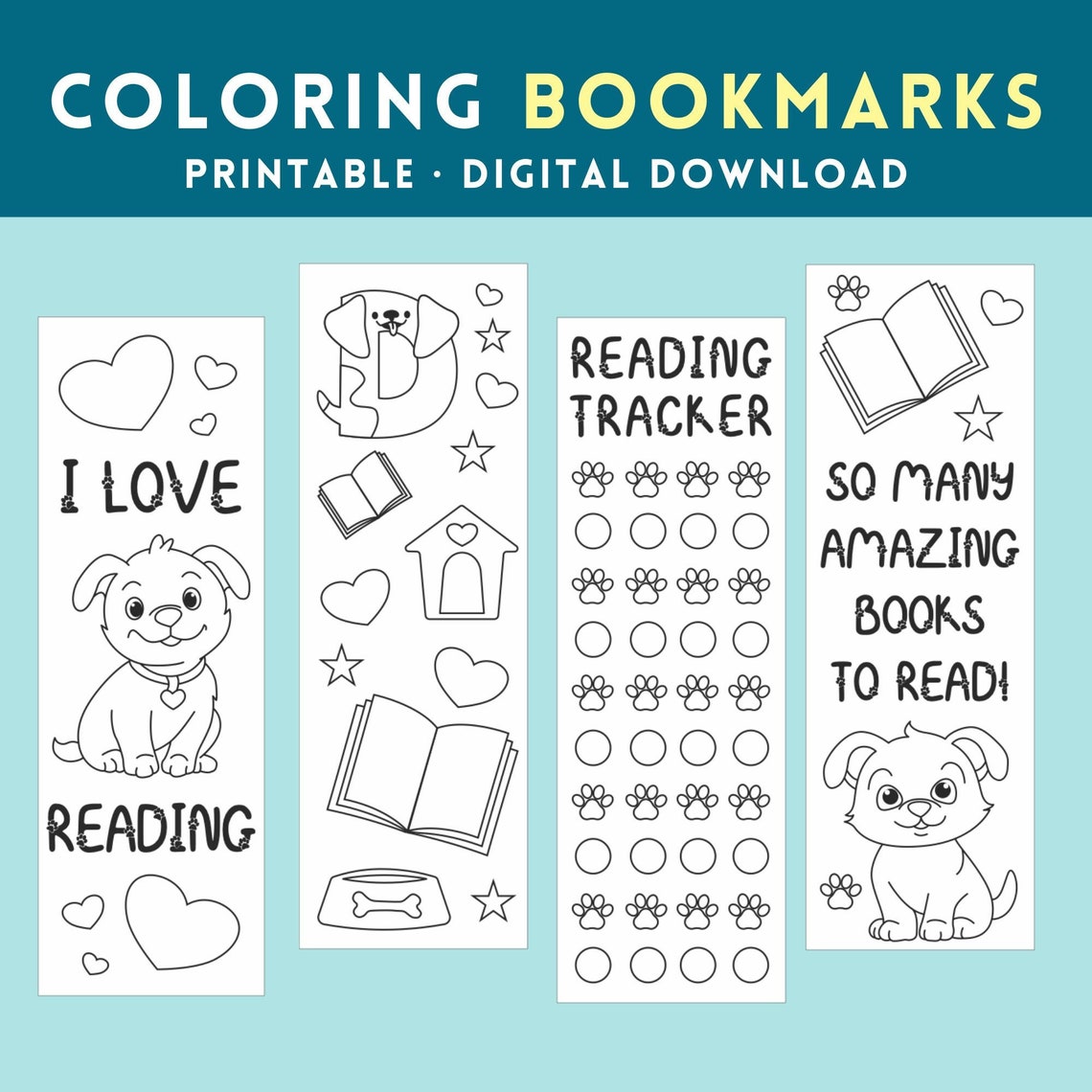 Printable Animal Coloring Bookmarks for Kids and Adults, Reading ...