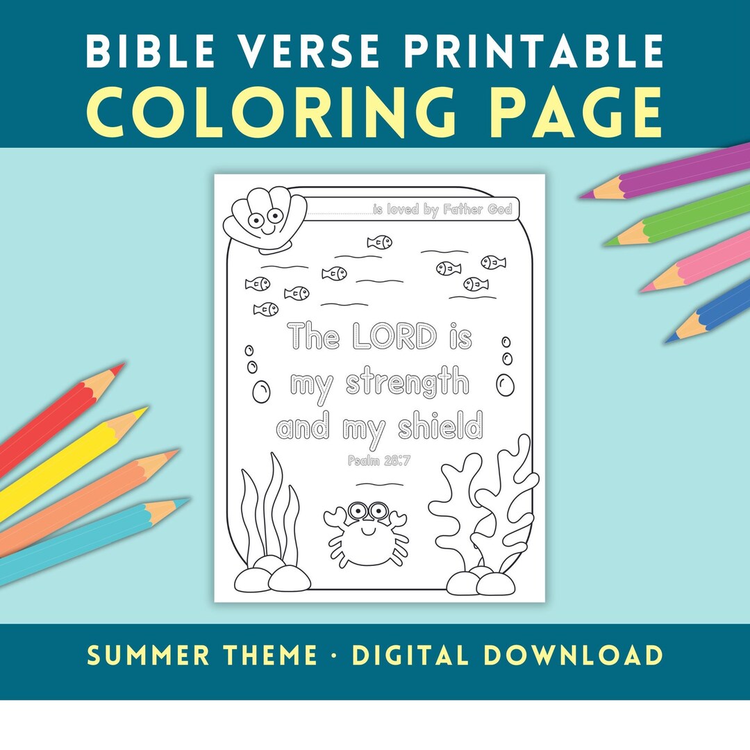 Printable Bible Verse Coloring Page for Children, Homeschool & Church ...