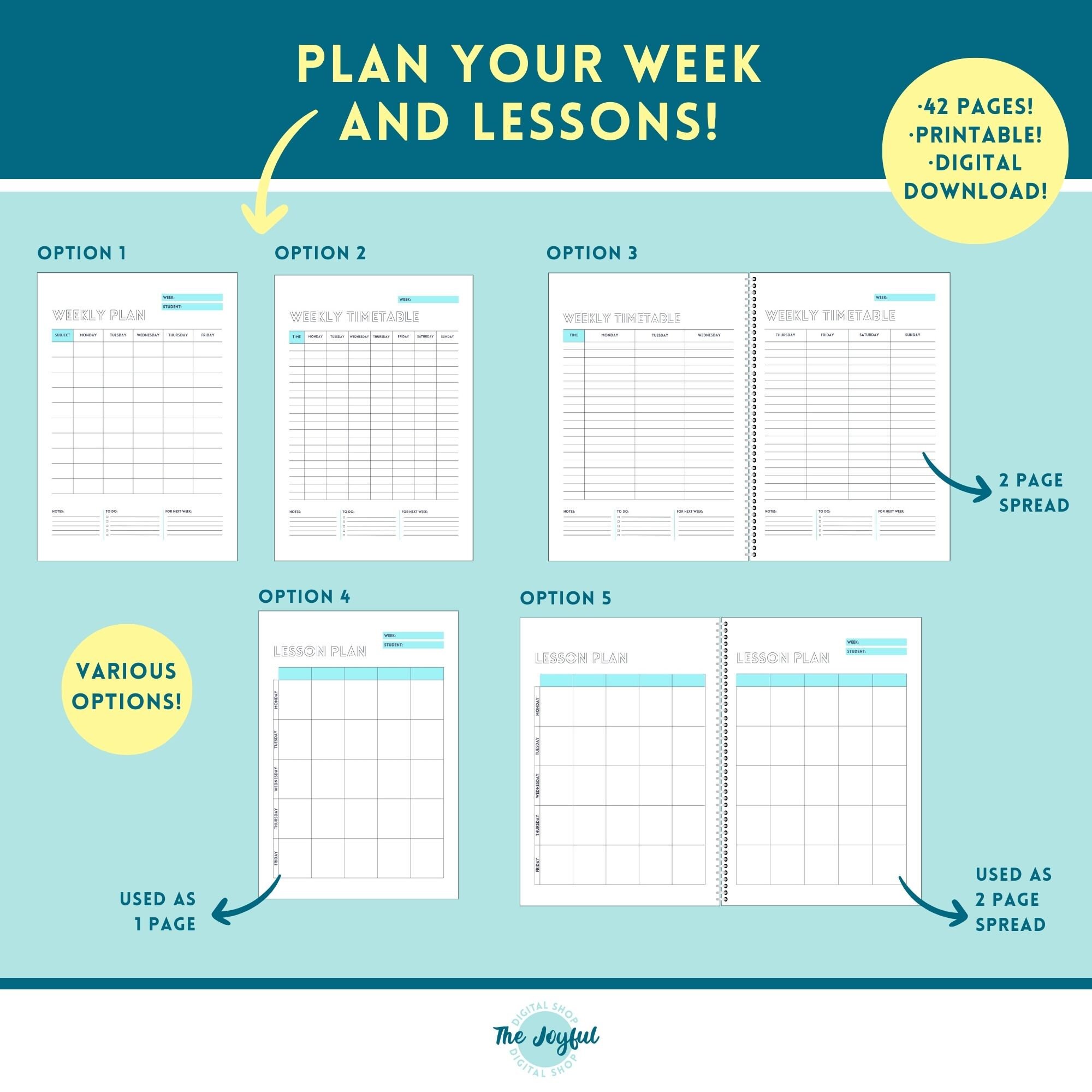 Printable Homeschool Planner, Schedule Template, Grade Reading ...
