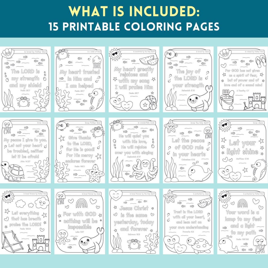 Printable Bible Verse Coloring Pages for Children, Homeschool & Church ...