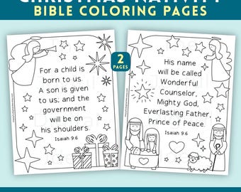 Christmas Nativity Printable Bible Verse Coloring Pages for Children ...