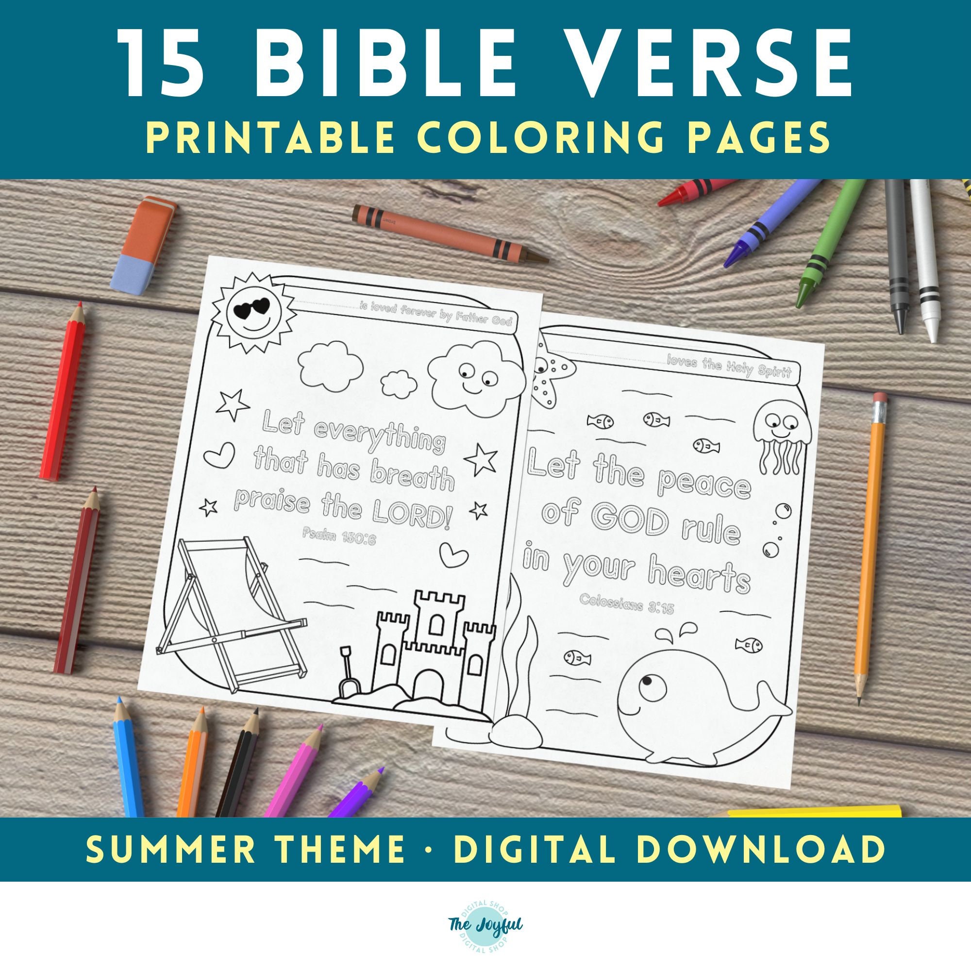 Printable Bible Verse Coloring Pages for Children, Homeschool & Church ...