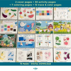Kids Busy Book Printable, Toddler First Learning Binder, Identity in ...