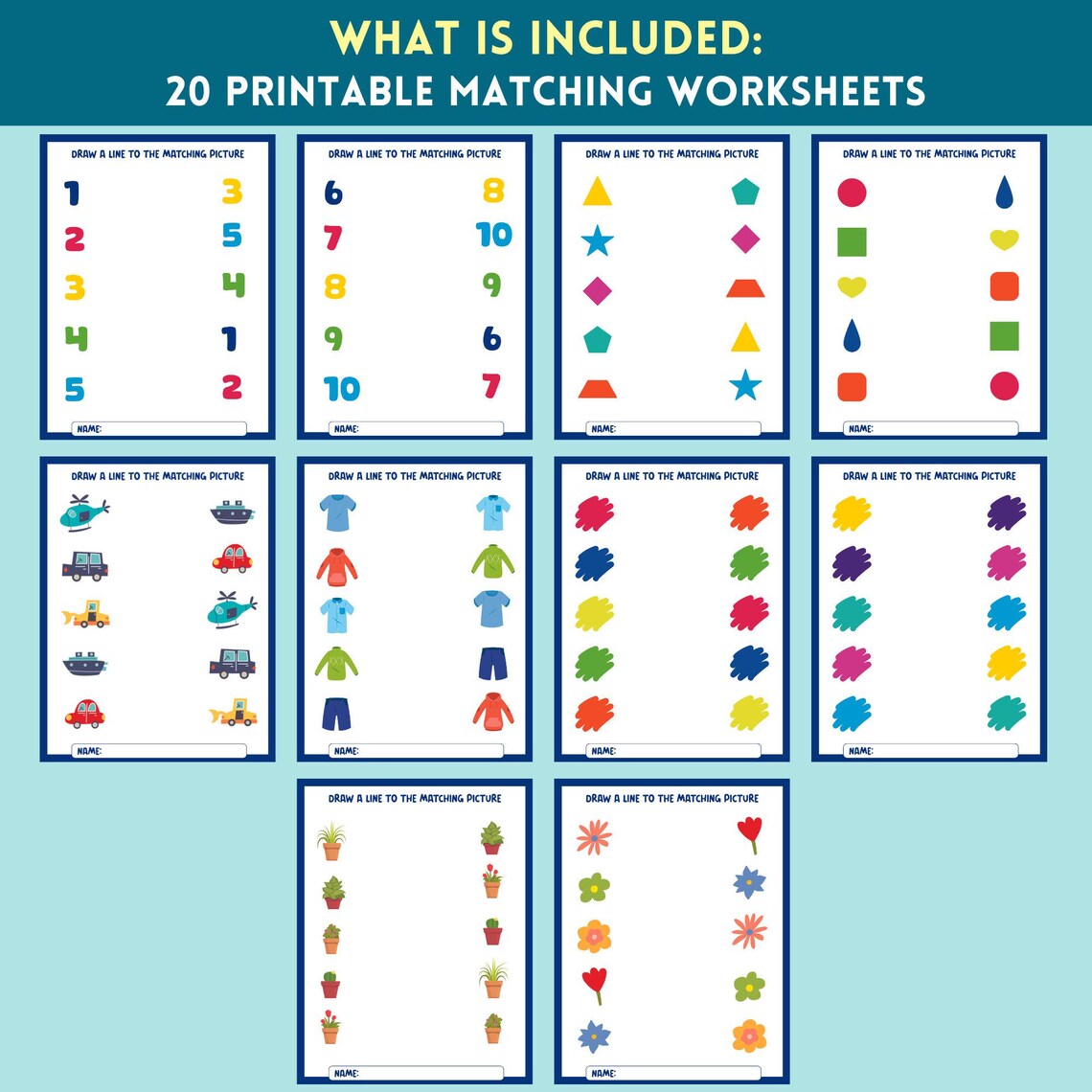 Printable Matching Worksheets, Match the Picture, Preschool and ...