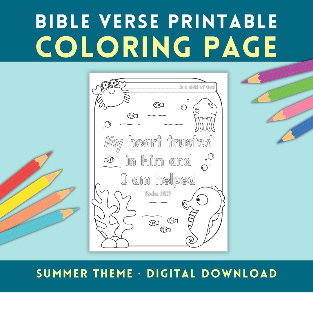 Printable Bible Verse Coloring Page for Children, Homeschool & Church ...