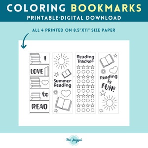Printable Coloring Bookmarks, Reading Tracker, Coloring Bookshelf ...