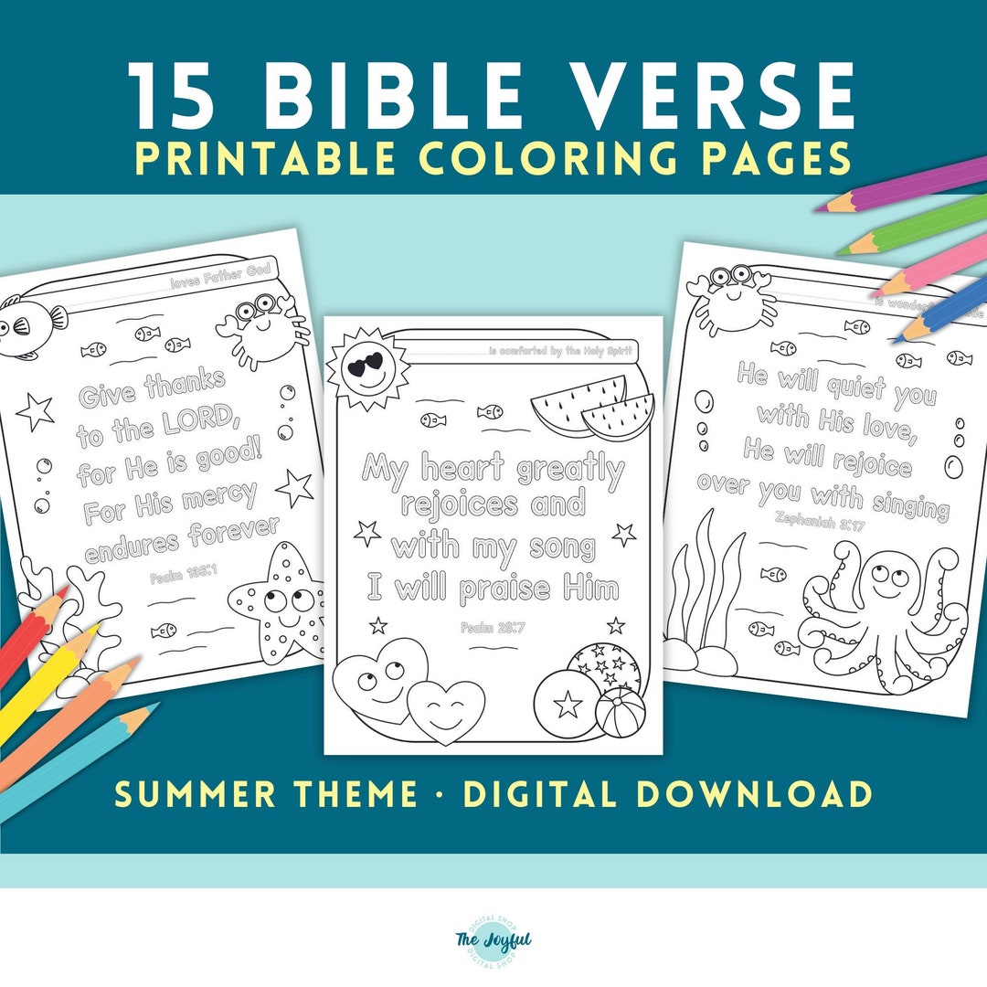 Printable Bible Verse Coloring Pages for Children, Homeschool & Church ...