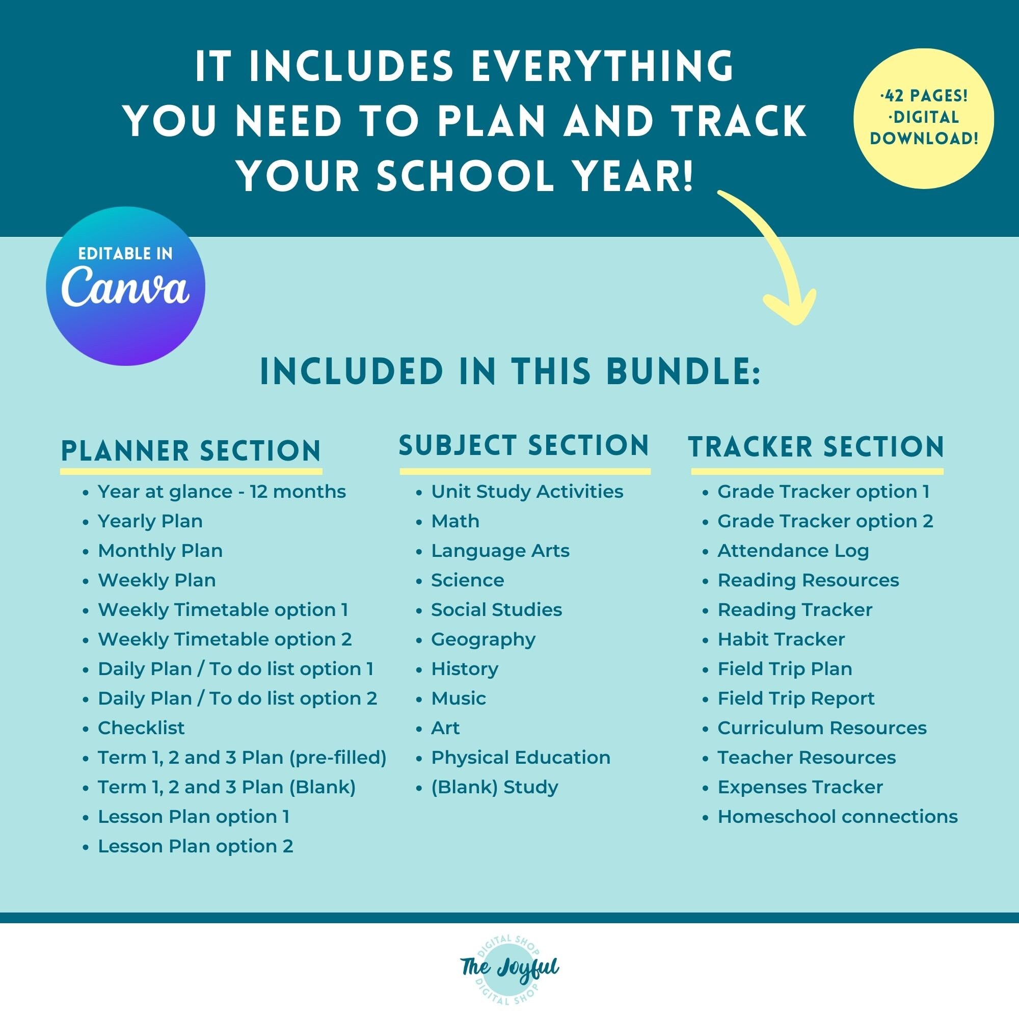 Editable Homeschool Planner, Schedule Template, Grade Reading ...