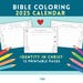 2025 Printable Calendar, Bible Verse Identity in Christ Coloring Pages ...