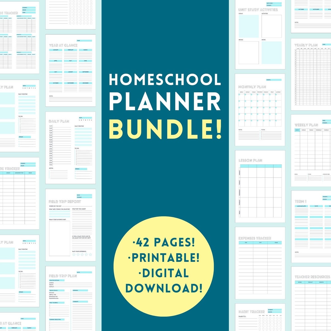 Printable Homeschool Planner, Schedule Template, Grade Reading ...