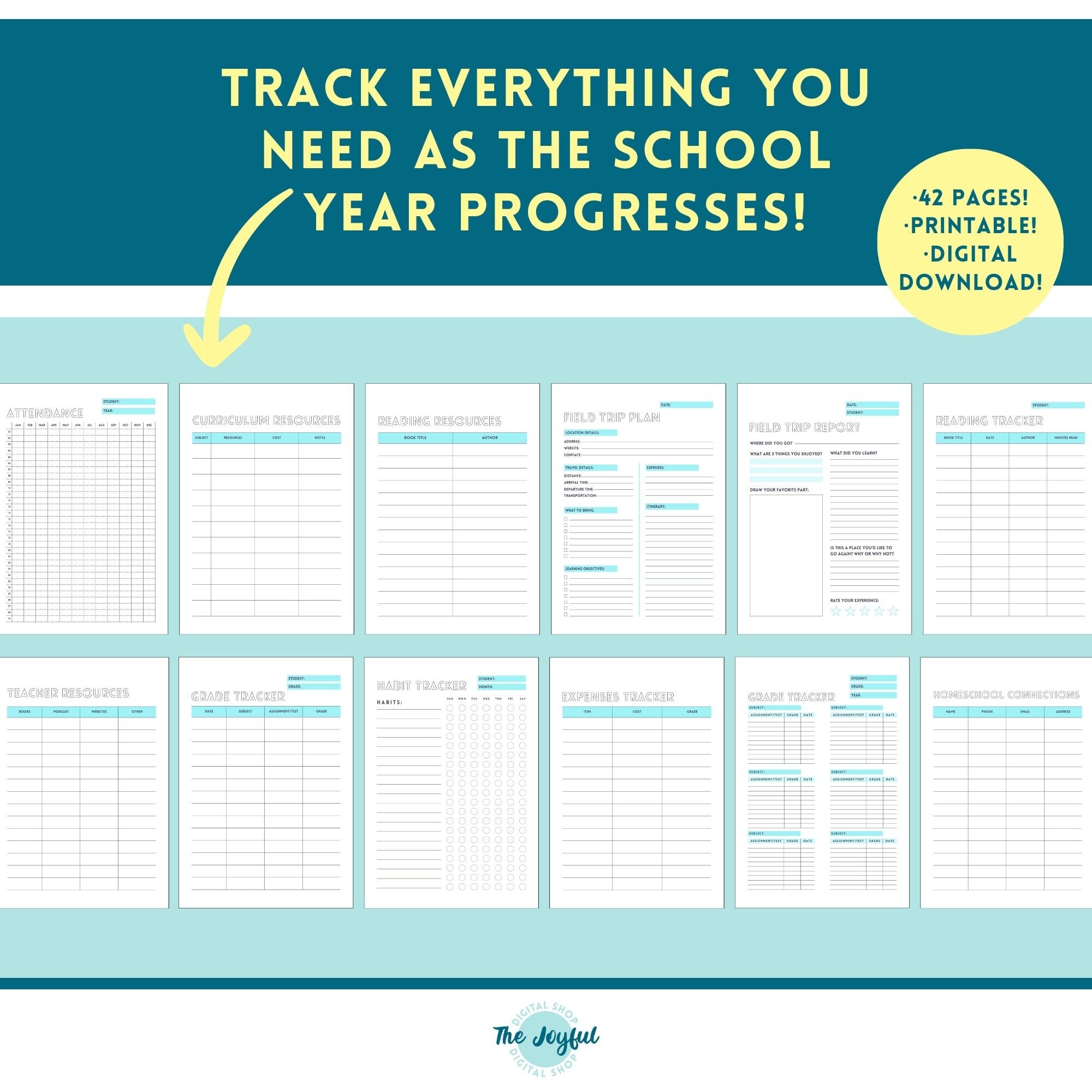 Printable Homeschool Planner, Schedule Template, Grade Reading ...