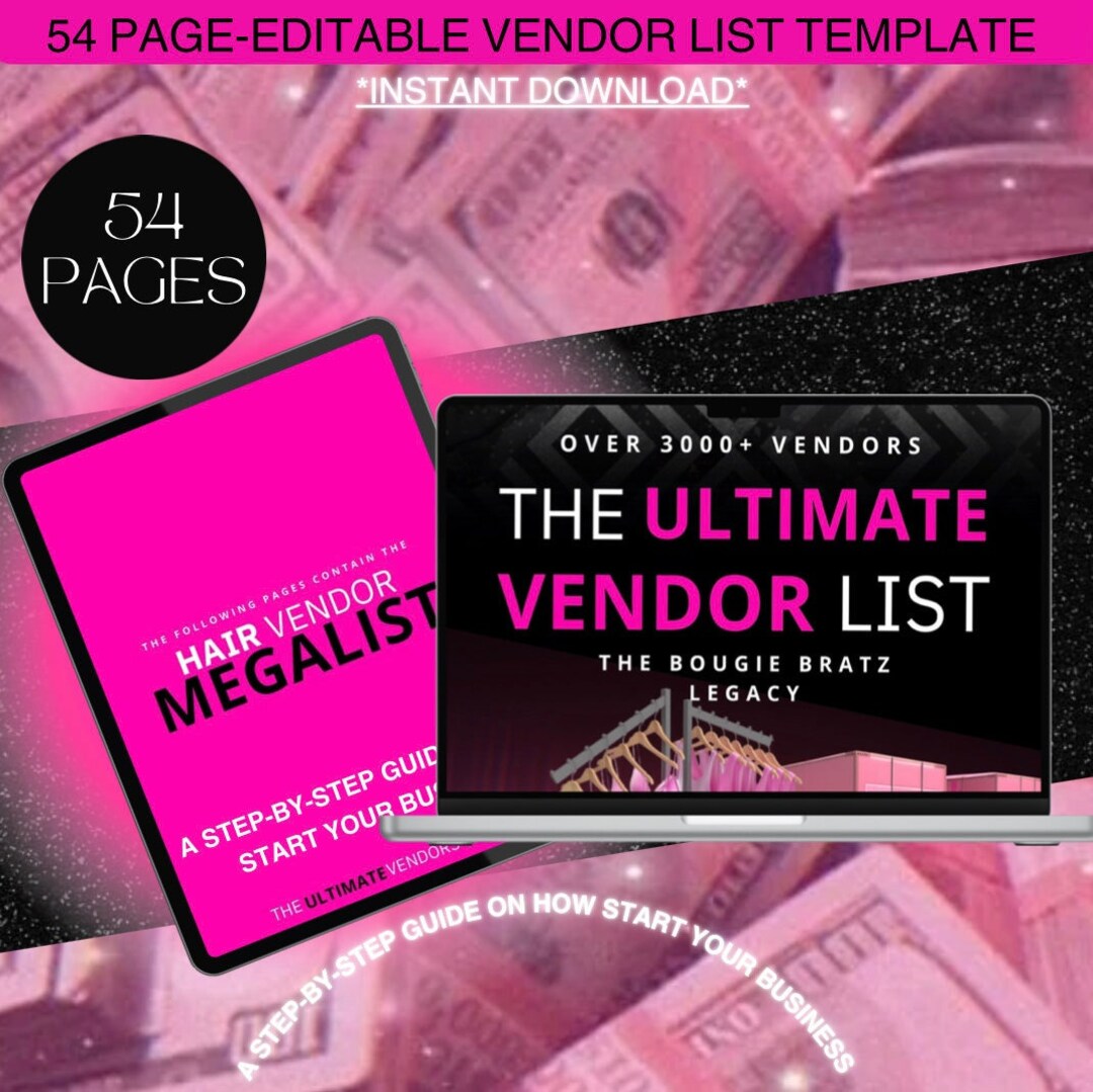 Plrthe Ultimate Vendor Listdigital Producteditable Vendor Liststep by Step Guide3000 ...