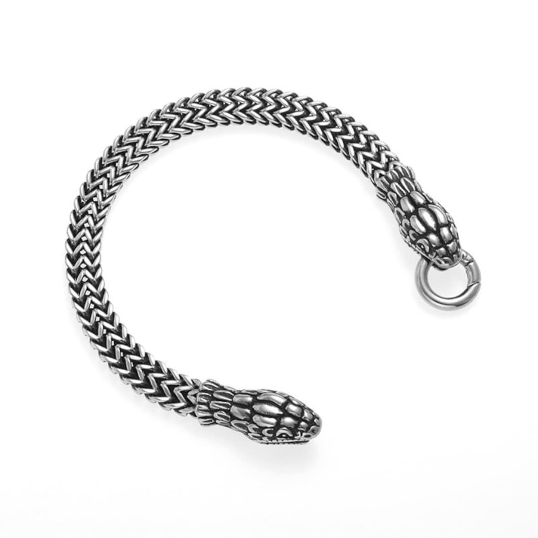 Snake Bracelet Men's Holy Spiritvintage Zodiac Ringstainless Steel ...