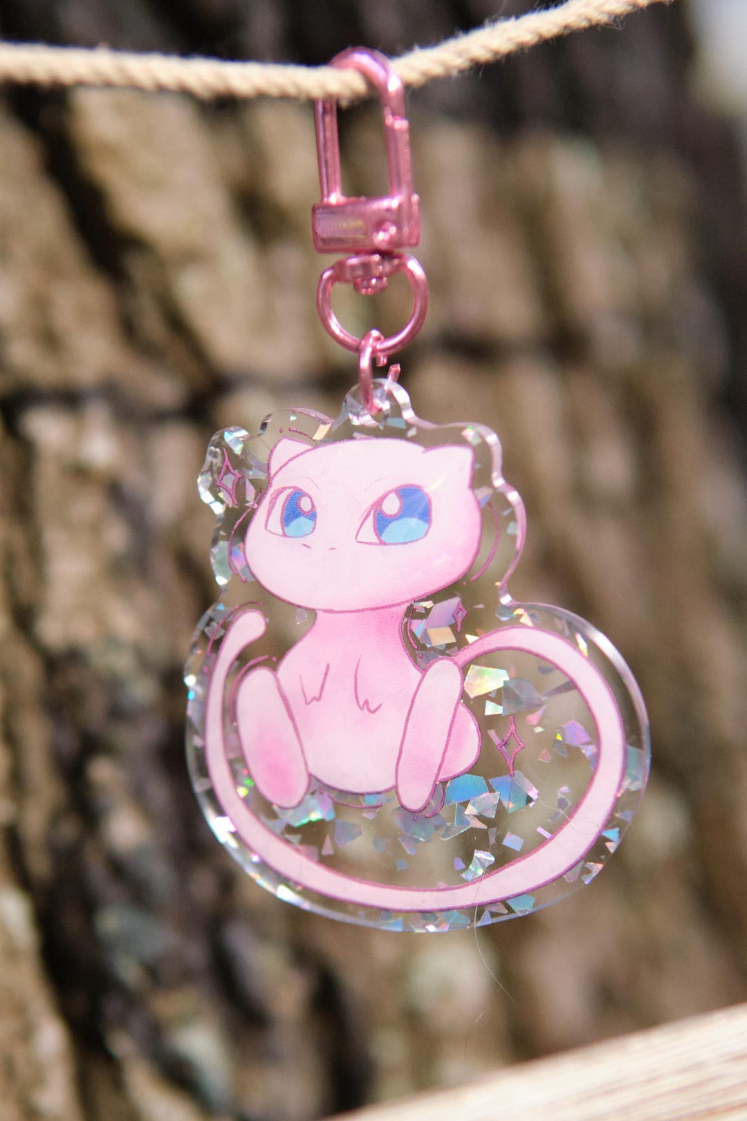 Mew Kanto Derpy Holographic Keychain 2.5" - Etsy