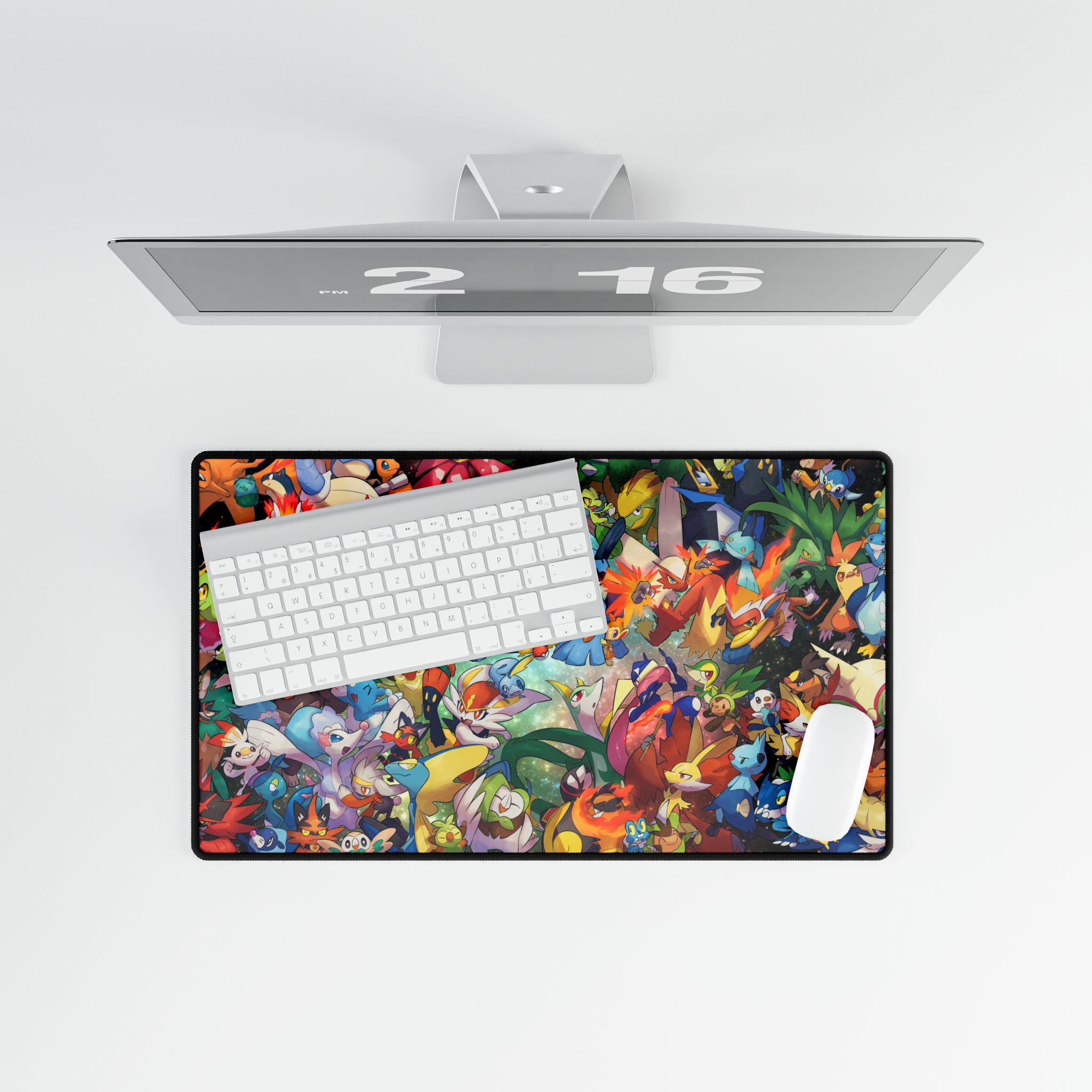 Pokemon Collection Inspired Desk Mat | Gaming Mouse Pad | Pokemon Mouse ...