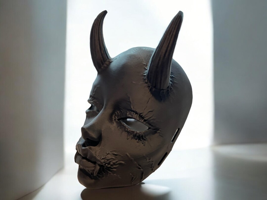 Oni Japanese Mask | Female Demon Mask DIY - Etsy