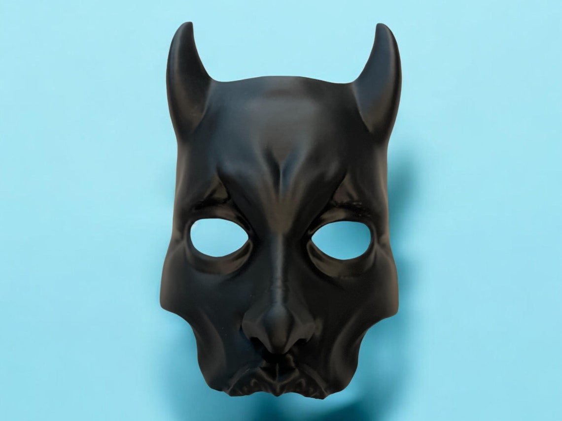 Demon Masquerade Half Mask | Tragedy Mask DIY - Etsy