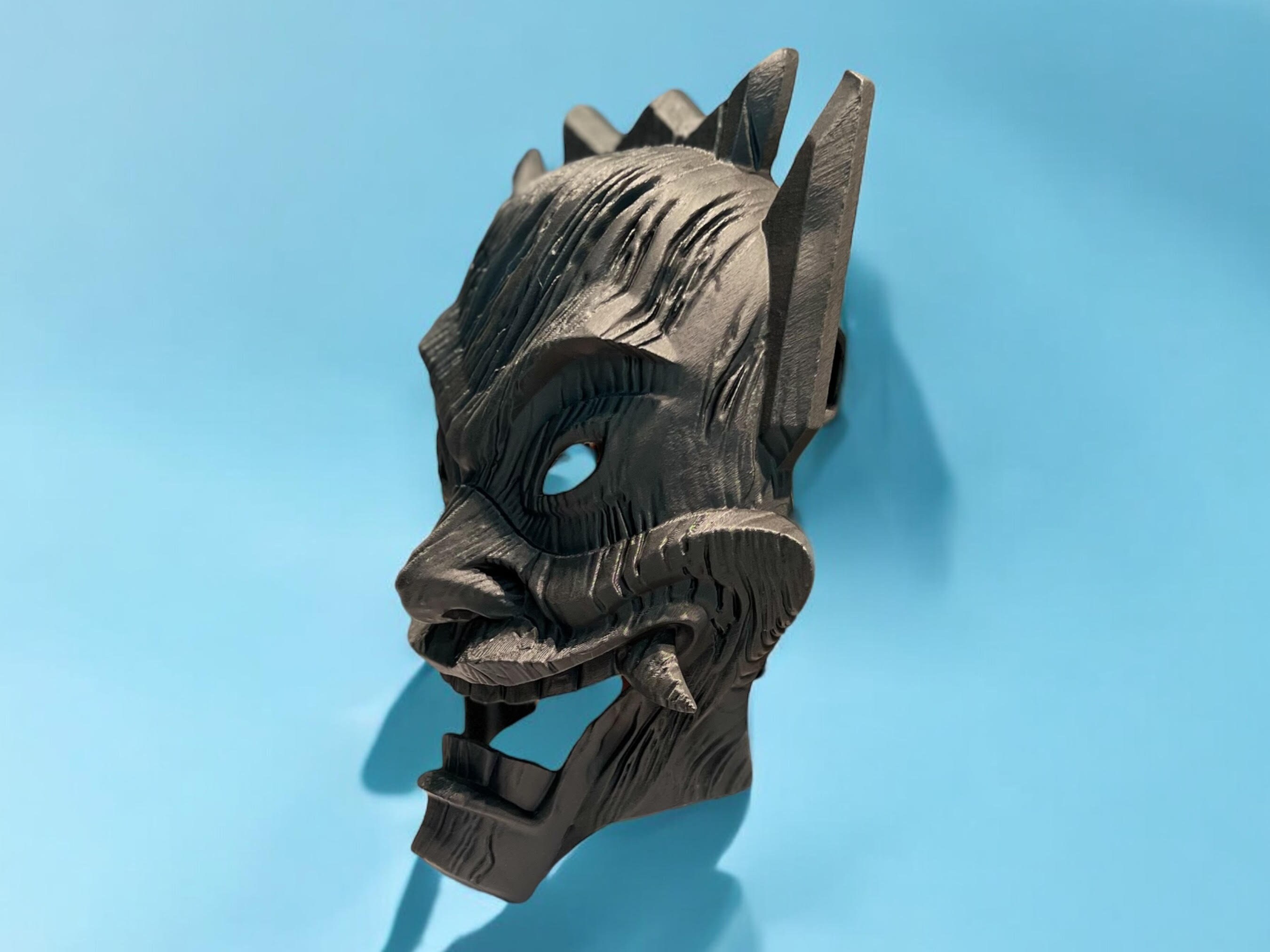 Blue Kabuki Spirit Mask - 3D Printed Kabuki Mask | Raw and Painted ...