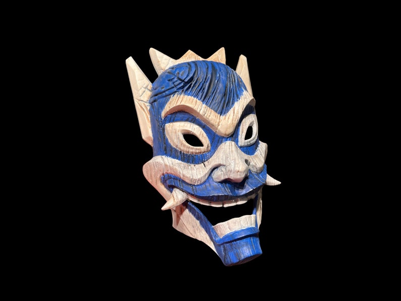 Blue Spirit Mask 3D Printed Kabuki Mask Raw and Painted Versions ...