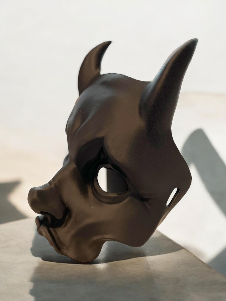 Demon Masquerade Half Mask | Tragedy Mask DIY - Etsy