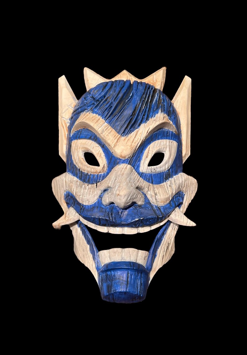 Blue Spirit Mask 3D Printed Kabuki Mask Raw and Painted Versions ...