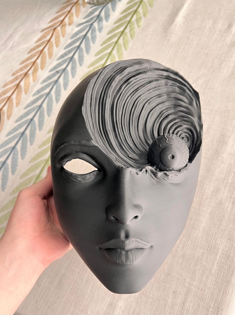 Uzumaki Mask - 3D Printed Junji Ito Inspired Mask | Raw and Painted ...