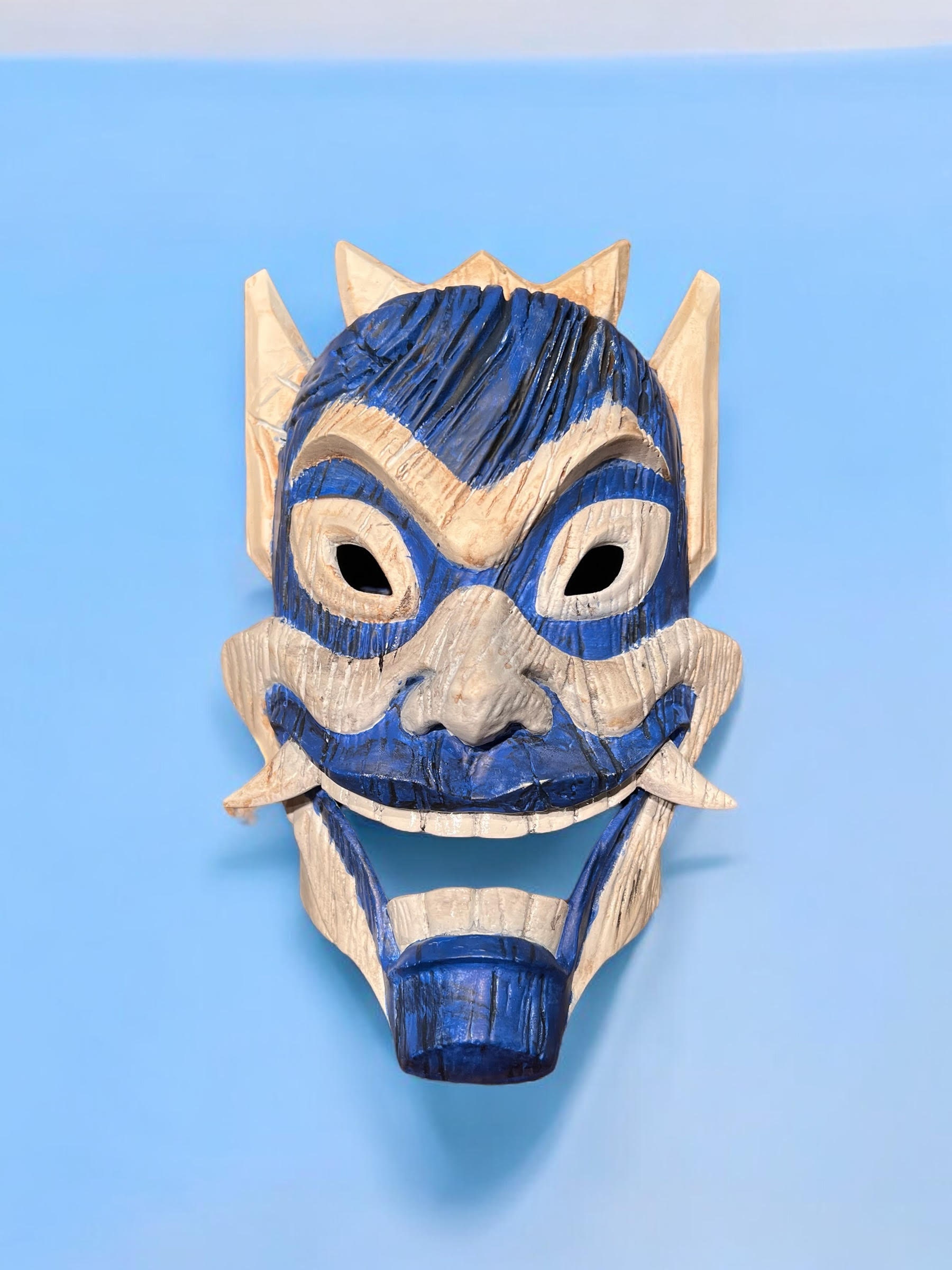 Blue Kabuki Spirit Mask - 3D Printed Kabuki Mask | Raw and Painted Versions Available - Etsy