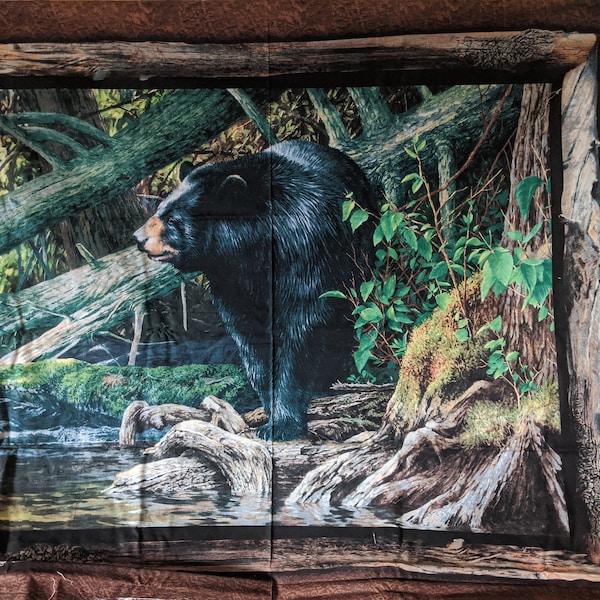 Black Bear Quilt Panel - Etsy