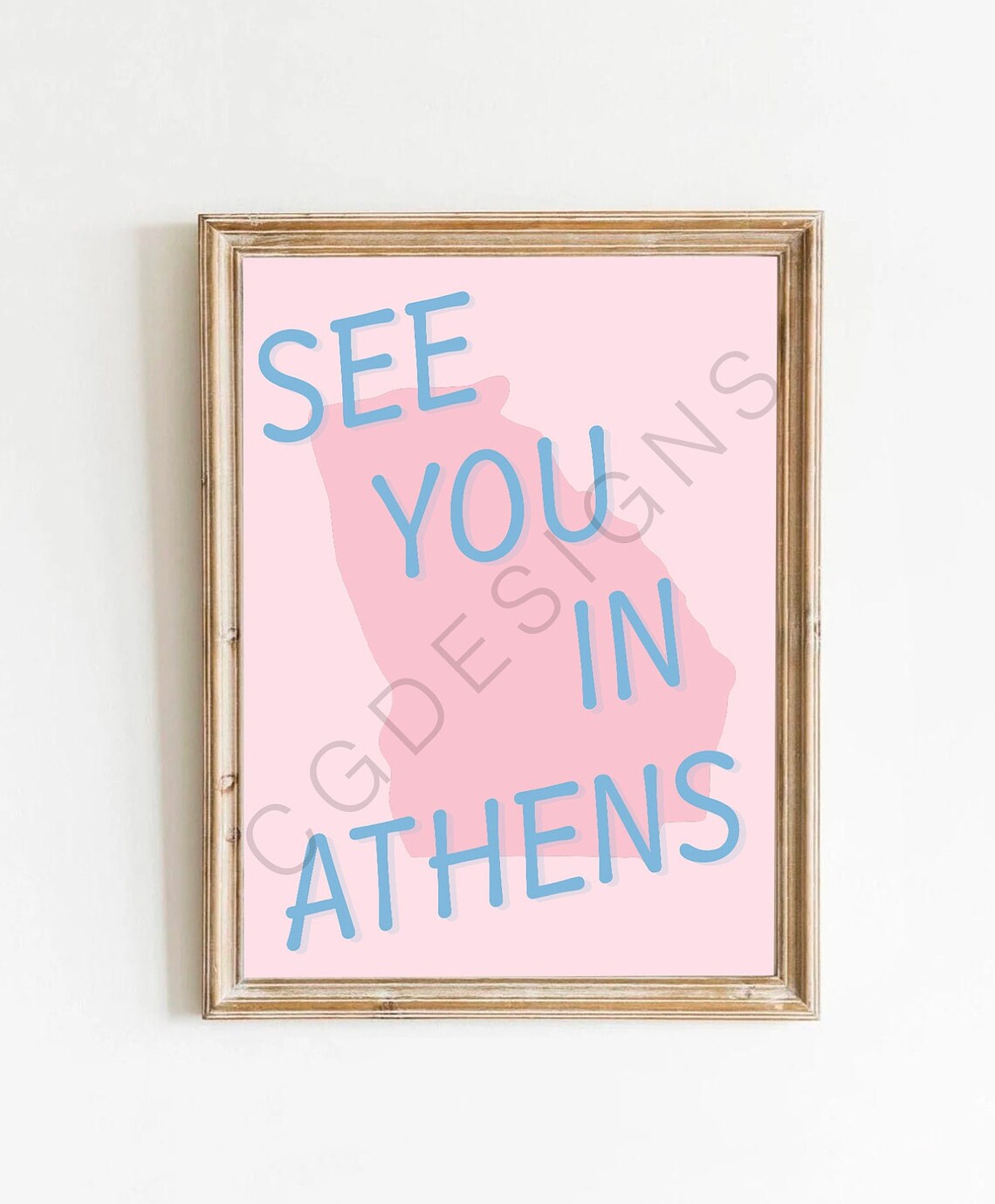 Preppy Georgia Wall Print UGA Decor for Dorm Wall Art College Apartment ...