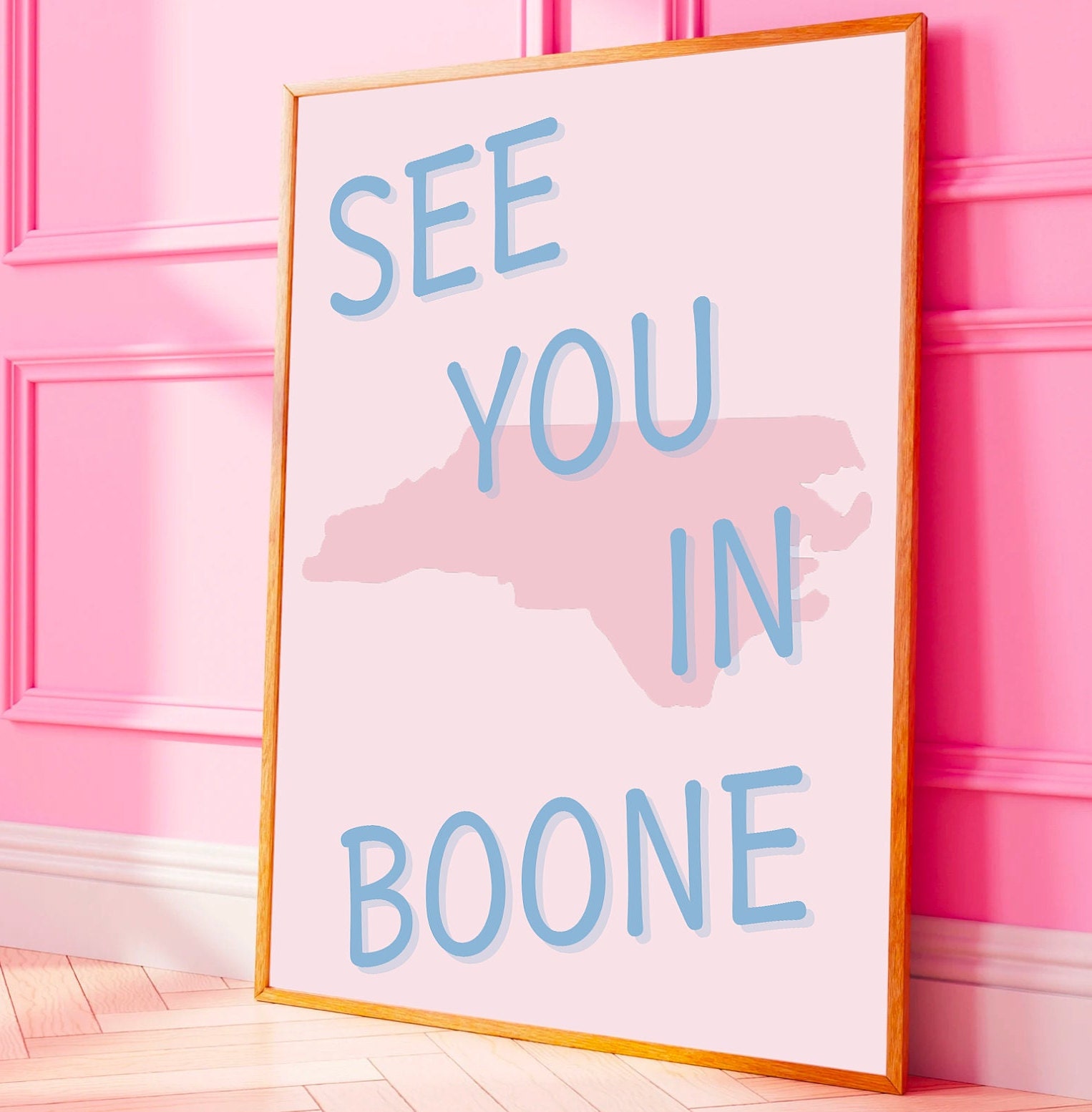 Preppy App State Print Boone Decor for Dorm Wall Art College Apartment ...