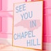 Preppy UNC Chapel Hill Wall Print Carolina Decor for Dorm Wall Art ...