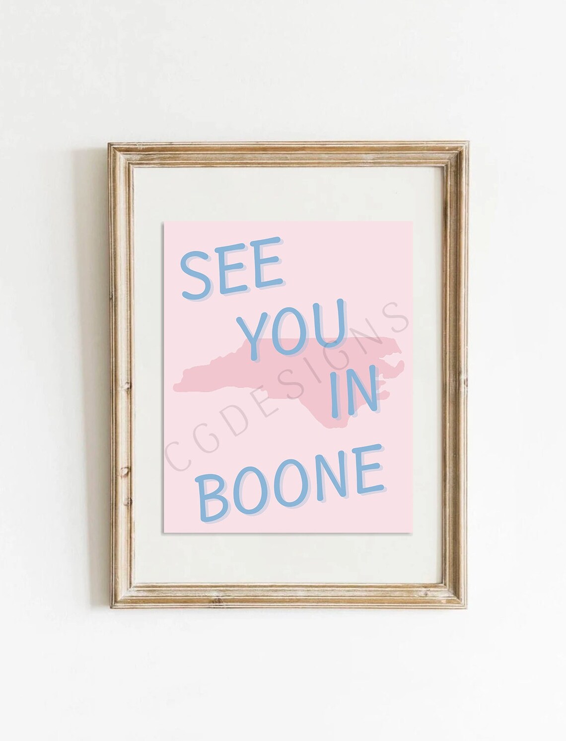 Preppy App State Print Boone Decor for Dorm Wall Art College Apartment ...