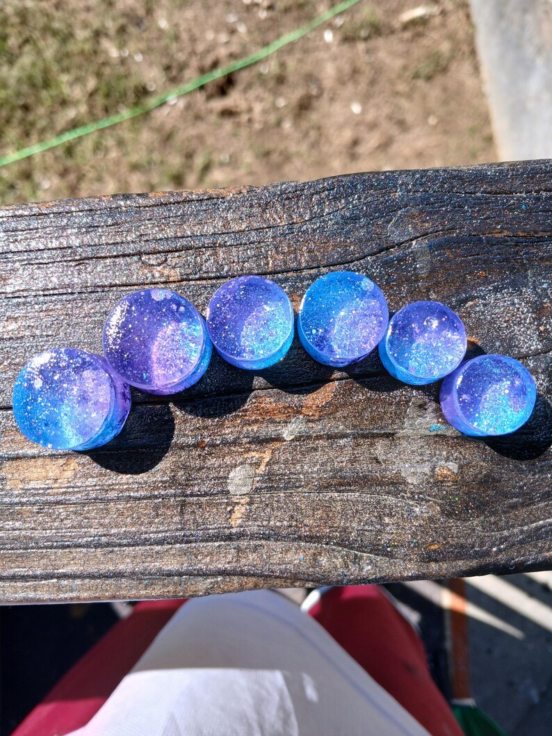 Handmade Epoxy Resin 14mm-18mm Ear Plugs Purple and Blue - Etsy