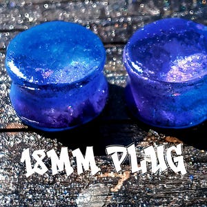 Handmade Epoxy Resin 14mm-18mm Ear Plugs Purple and Blue - Etsy