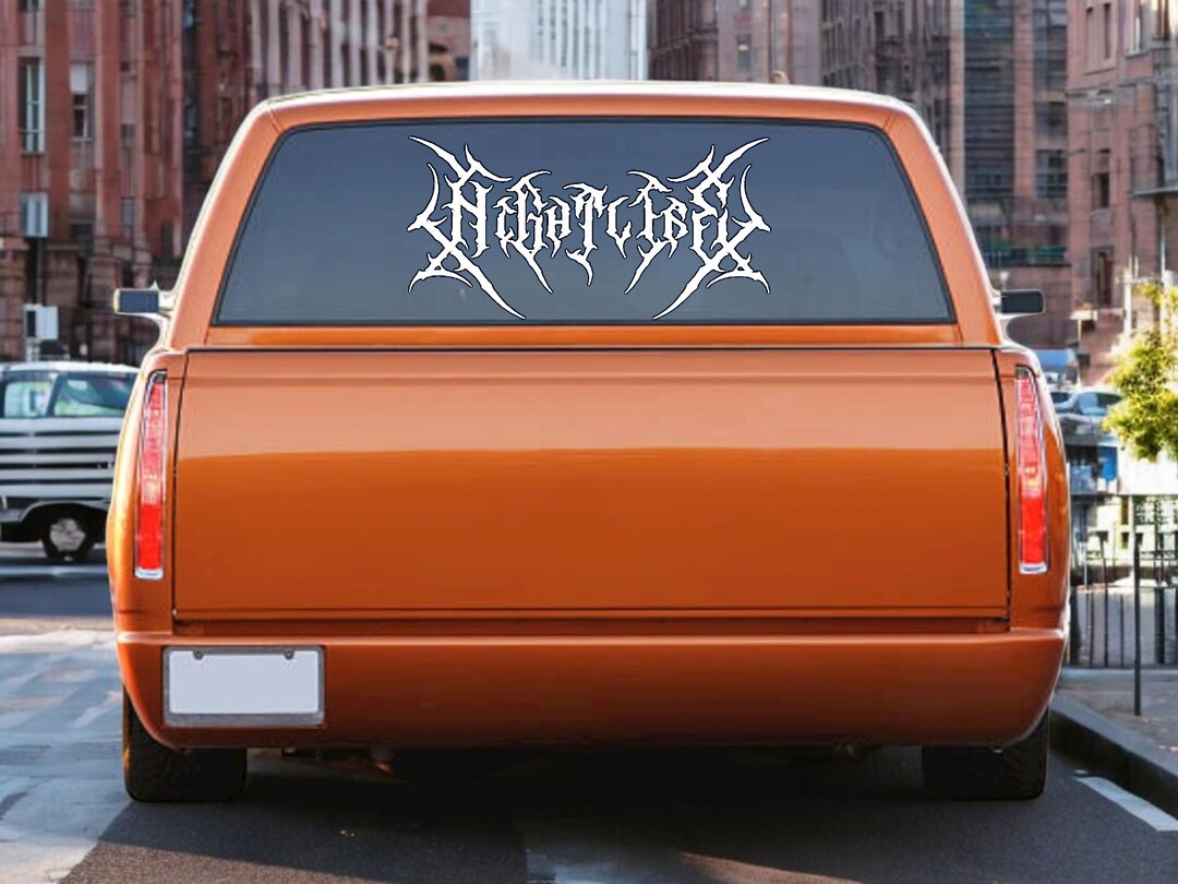 Nightlife Death Metal Font Vinyl Windshield Banner Decal for Car Clubs ...