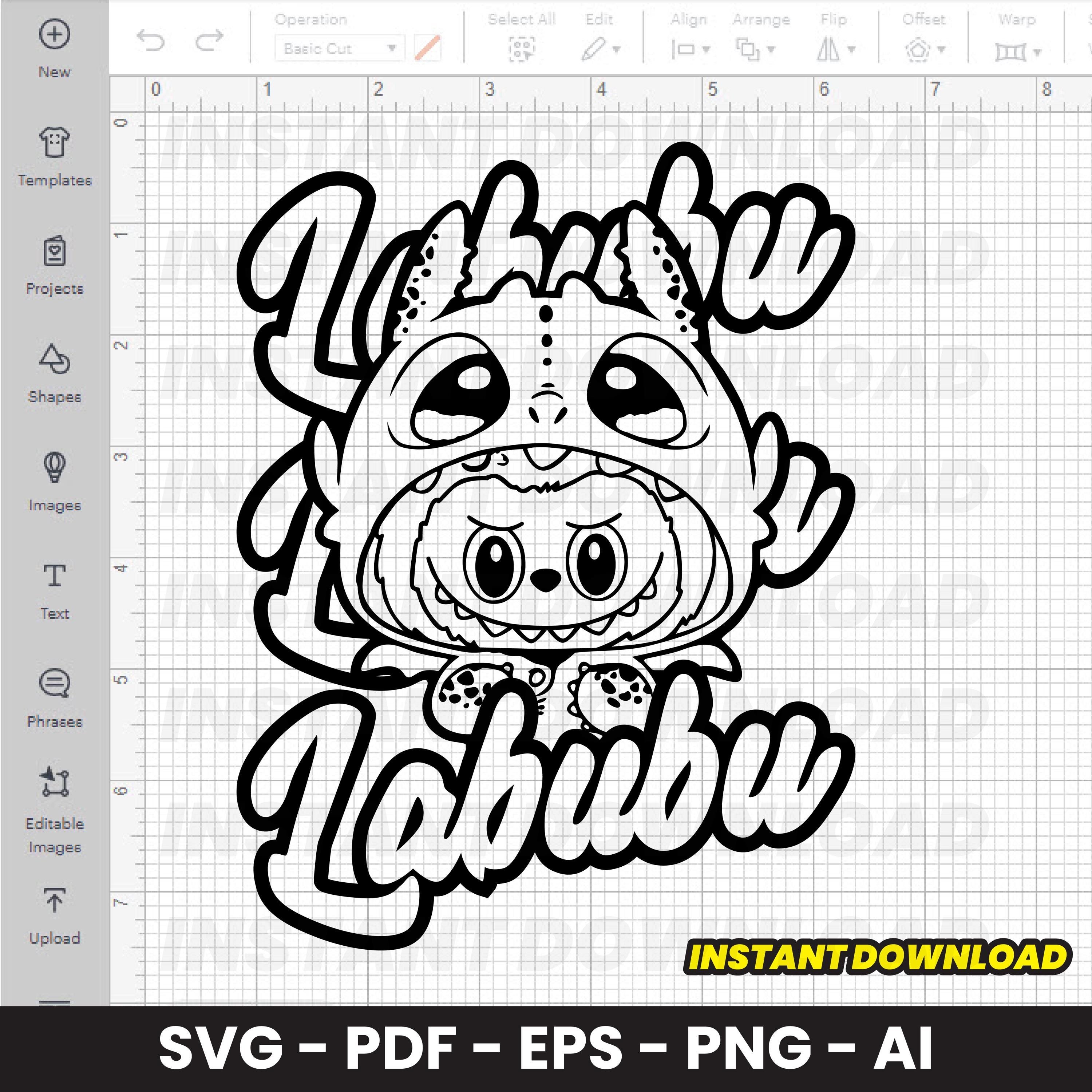 Kawaii Monster Dragon Toothless Vector Illustration, Labubu Toothless ...