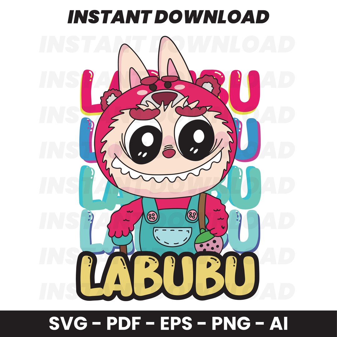 Lotso Labubu Vector Illustrator Design, SVG Cut Pattern, Labubu Lotso ...